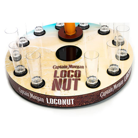 'Captain Morgan Loconut' custom shot tray - MRL Promotions