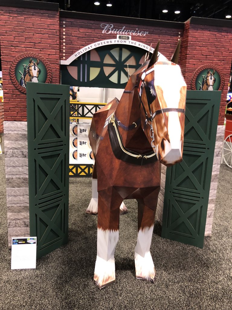 Corrugated Budweiser Horse Display Enhancer - MRL Promotions