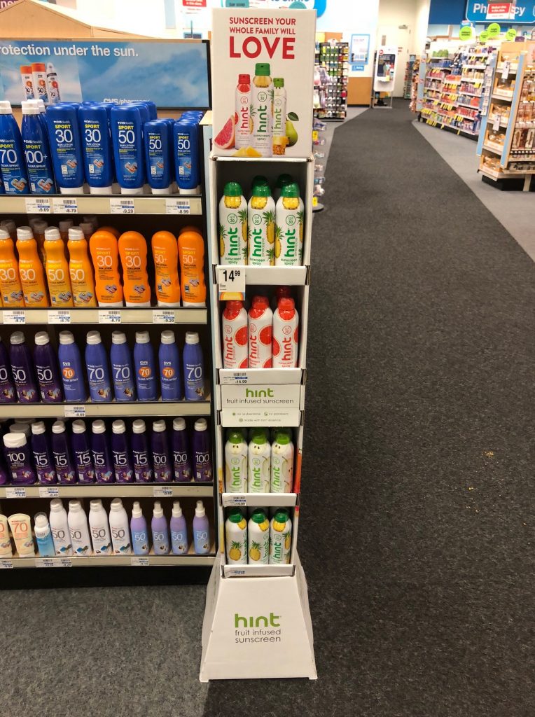 Hint Sunscreen Spray Corrugated Display - MRL Promotions