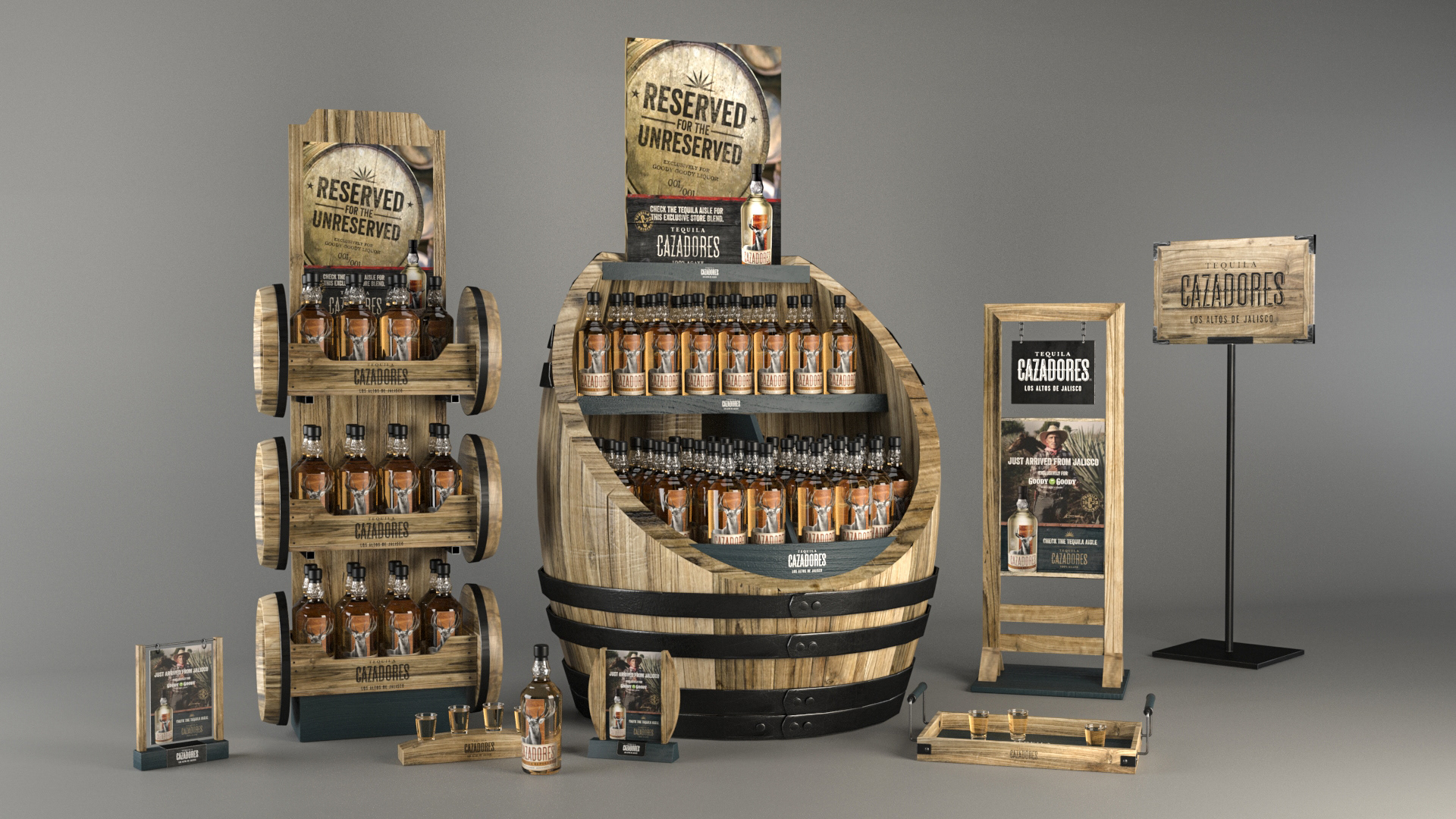 Barrel Wood Display - MRL Promotions